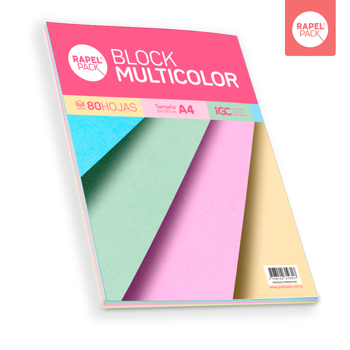 Block de hojas MULTICOLOR – A4 – Industria Grafica del Centro S.A.